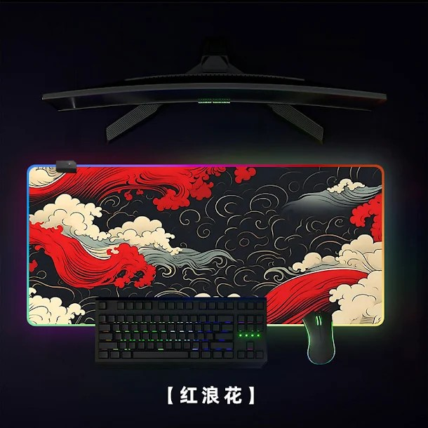 PAD Chuột LED RGP Red Waves FULL SIZE 900x400x4mm
