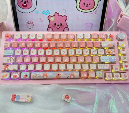 BỘ KEYCAP PUDDING LOOPY TRANSPARENT 4 CẠNH XUYÊN LED NHỰA PBT 122 PHÍM ...